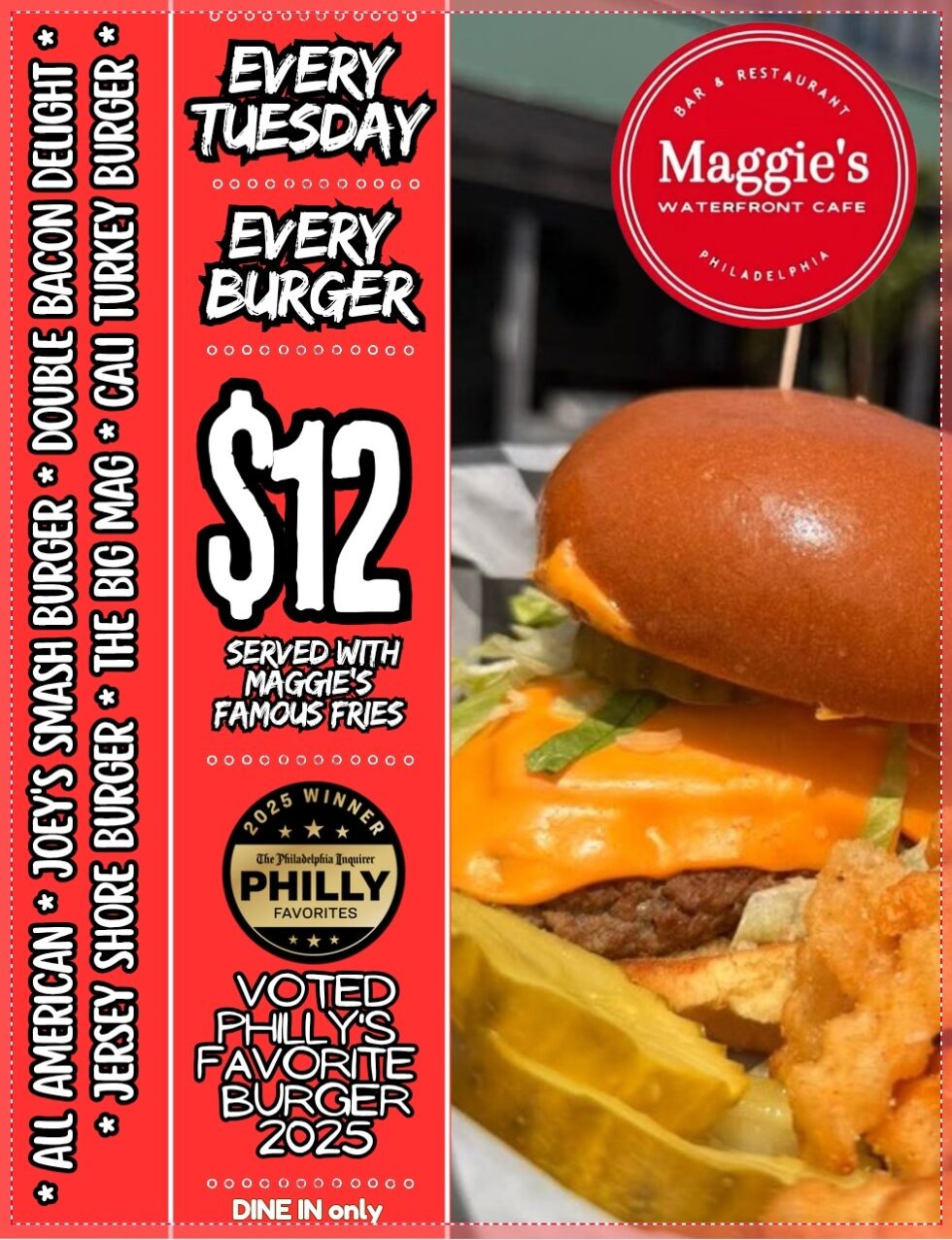 IT'S BACK! $12 Burger Day - Maggie's Waterfront Cafe